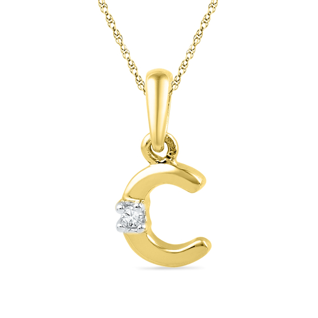 Buy 18 kt Gold Alphabet C Diamond Pendent Online | Jpearls.com