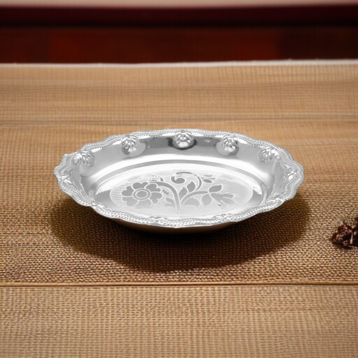 54 Grams Traditional Flower Design Thali – Jagdamba Pearls