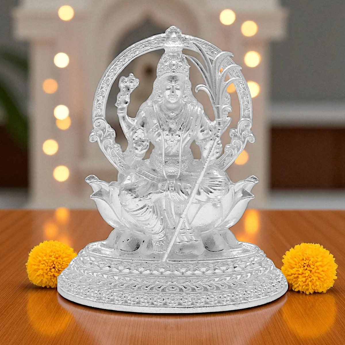 78 Grams Silver Goddess Lalitha Devi Idol With kamaan – Jagdamba Pearls
