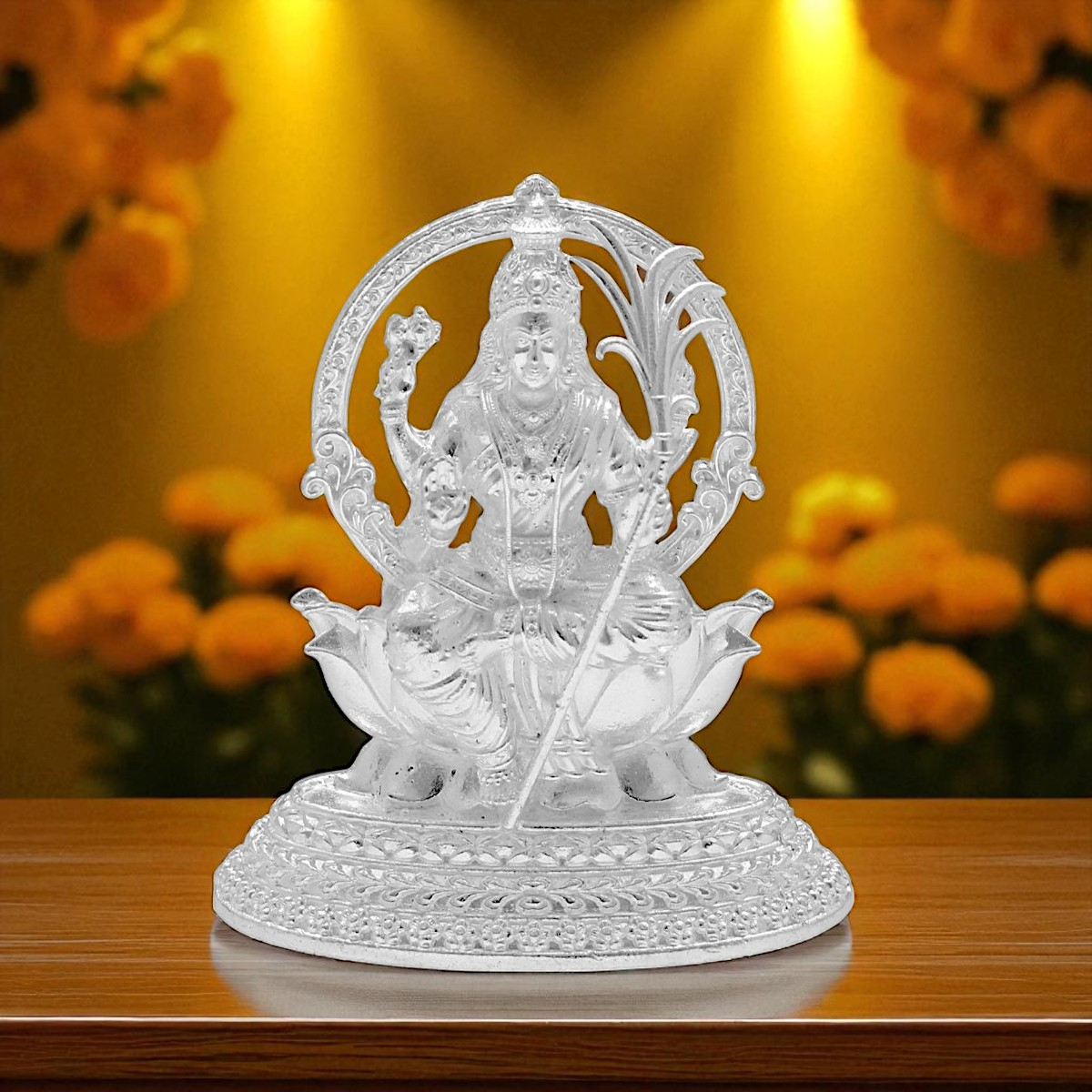 50 Grams Silver Sri Lalitha Devi Idol With kamaan – Jagdamba Pearls